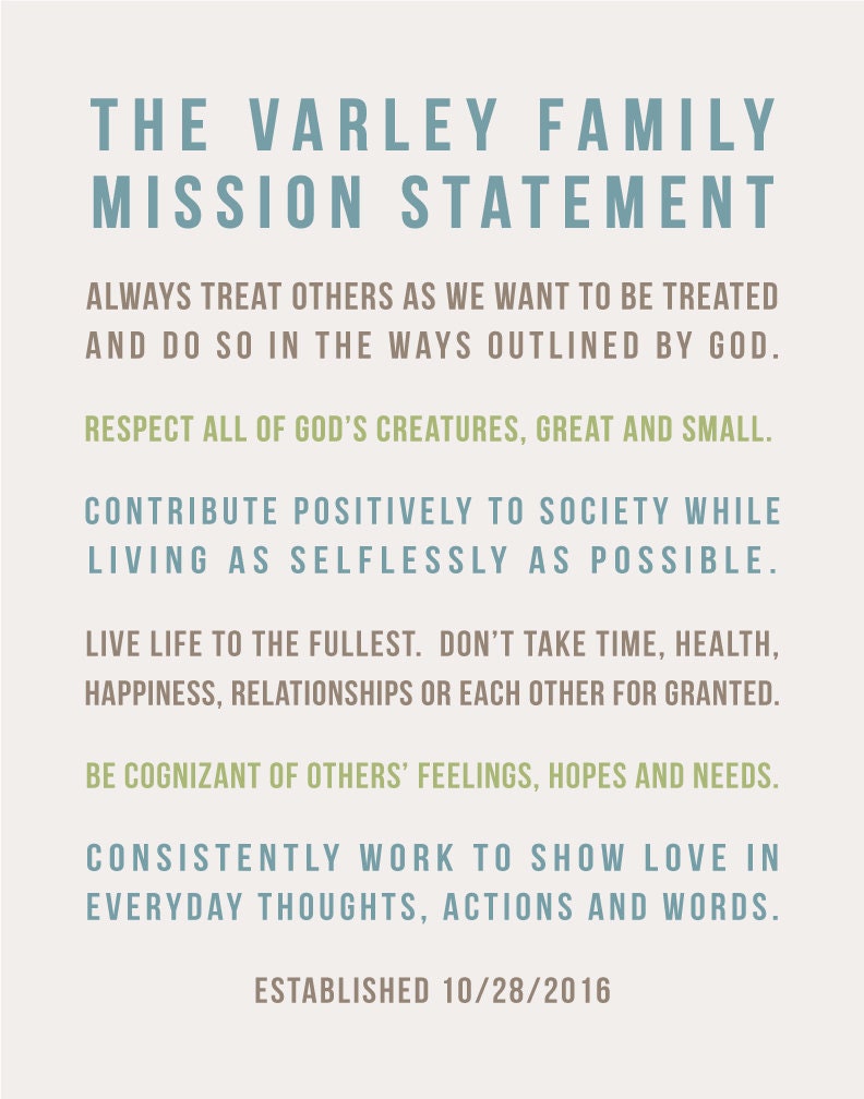 Family Mission Statement Family Sign Christian Family Rules - Etsy Denmark