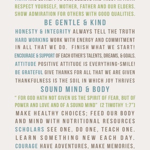 Family Mission Statement, Family Sign, Christian Family Rules ...