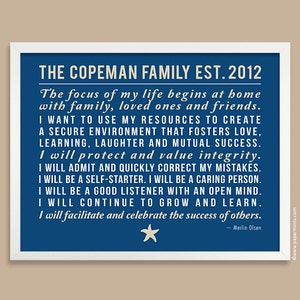 Custom Quote Poster, (poem, Family Creed, Inspirational Quote, Message ...