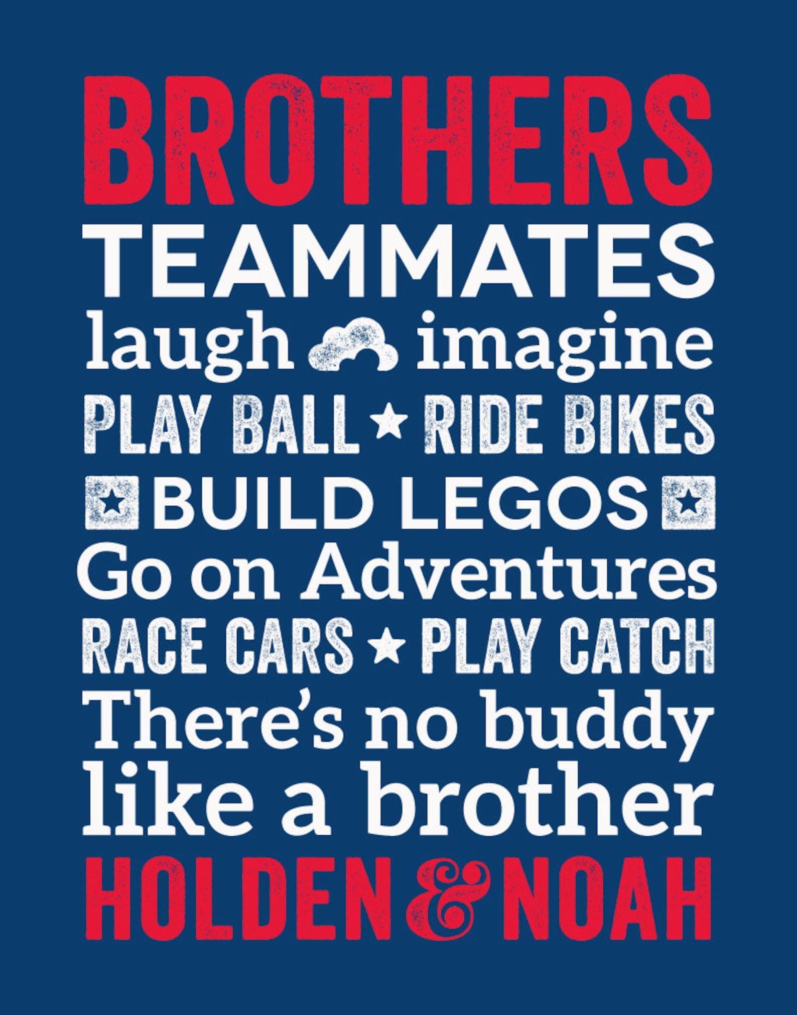 Brothers Wall Art Poster Boys Room Decor Brother Wall Art - Etsy