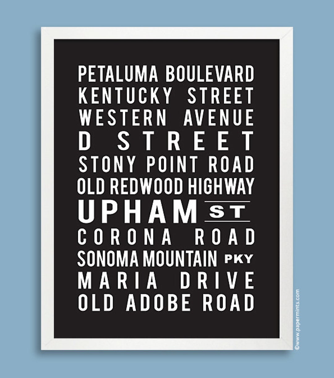 Custom Subway Art Print Personalized Subway Sign Street Names Favorite ...