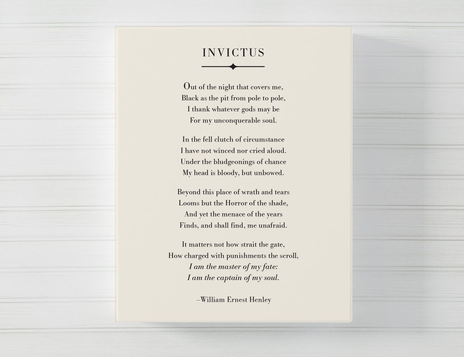 Invictus Poem, William Ernest Henley, Inspirational Encouraging Quote ...