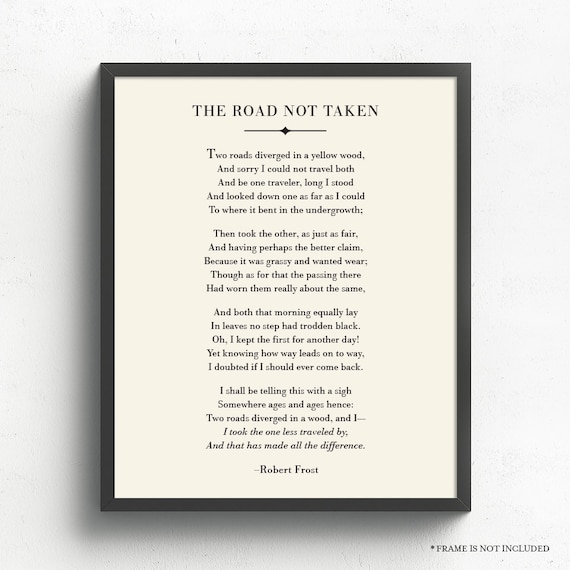Robert Frost The Road Not Taken Poster