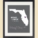 Florida Map Print, Personalized Wedding Gift for Couple, Florida ...