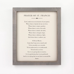 Prayer of St. Francis Wall Art, St Francis of Assisi Prayer, Saint ...