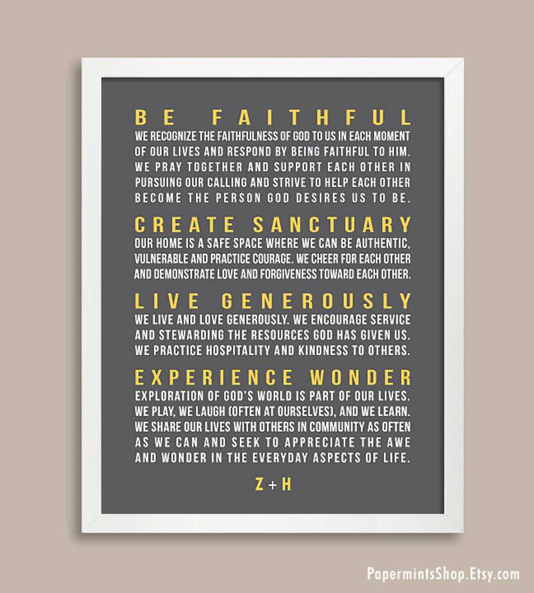 Family Rule Wall Art, Christian Family Rules Print, Mission Statement ...