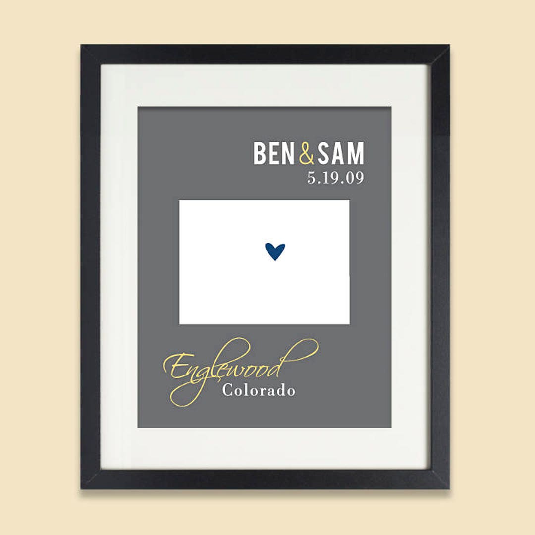 Personalized Colorado Wedding Gift, Colorado Map Print, Colorado Gift ...