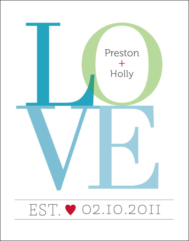 LOVE Wedding Invitation Set Double sided modern wedding | Etsy