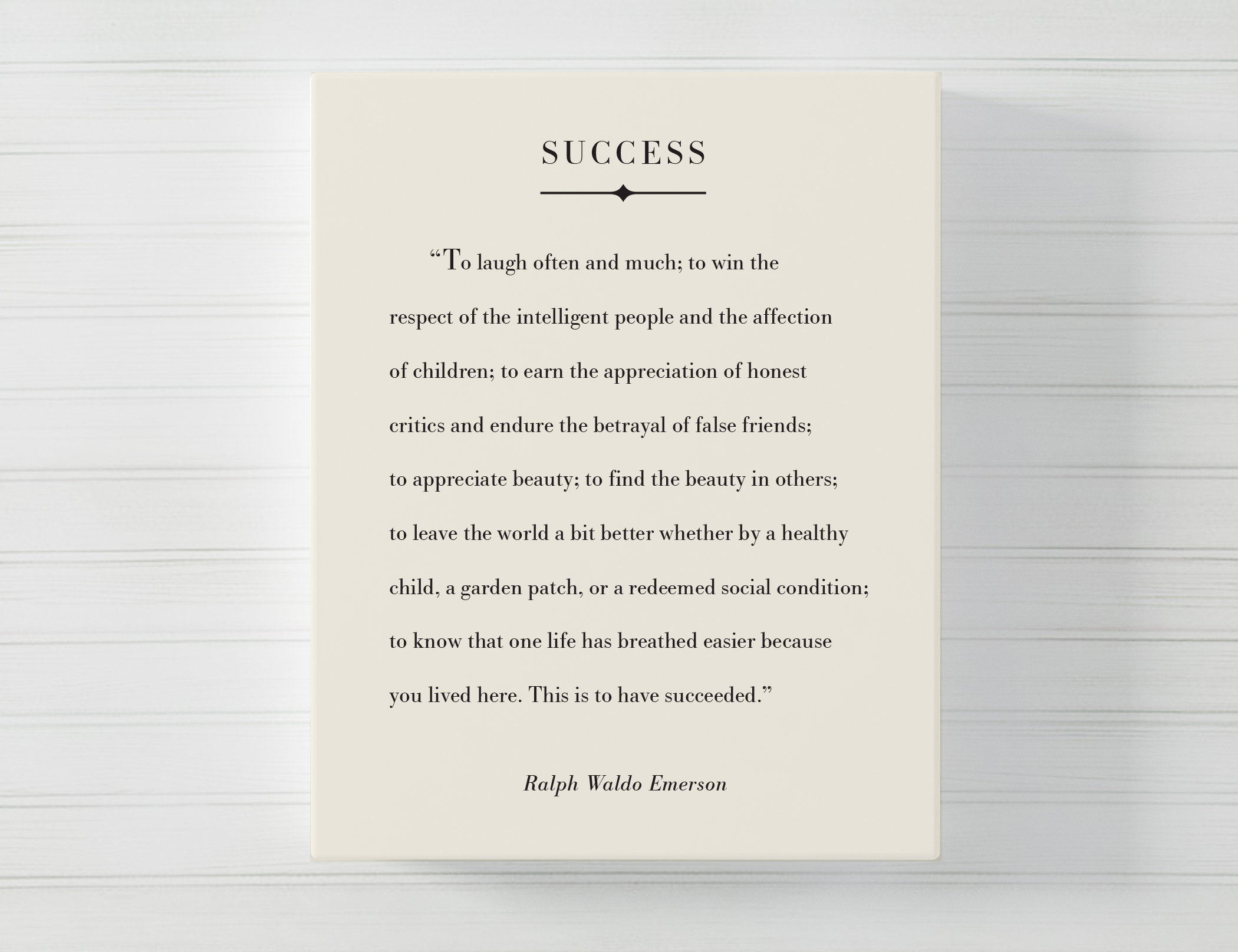 Ralph Waldo Emerson Poem, Success Quote, Inspirational Quote Wall Art ...