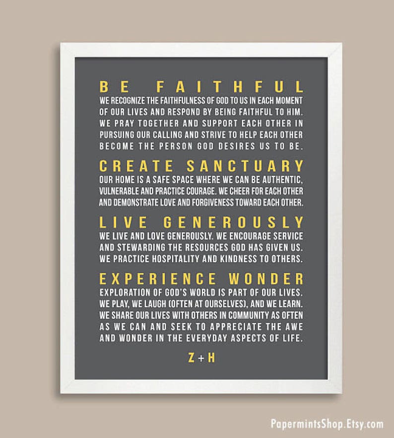 Family Mission Statement Family Sign Christian Family Rules | Etsy