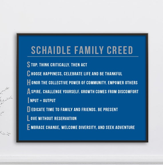 Custom Family Mission Statement Family Sign Family Rules | Etsy