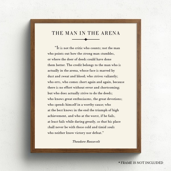 Man in the Arena Framed - Etsy