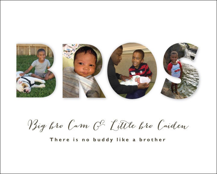 Personalized Brother Photo Print BROS, Big Brother Little Brother Wall ...