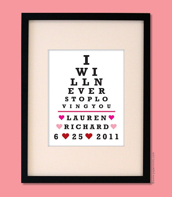Unique Wedding Invitation Eye Chart Wedding Invitation Set - Etsy