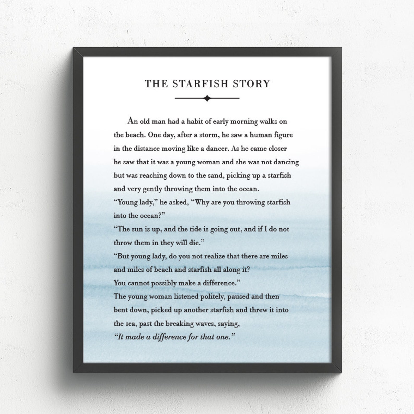 Starfish Story Make a Difference Inspirational Quote - Etsy