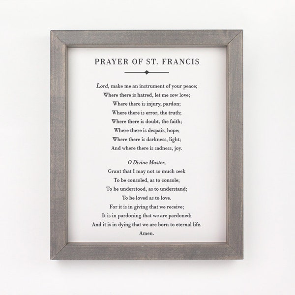 Prayer of St Francis - Etsy