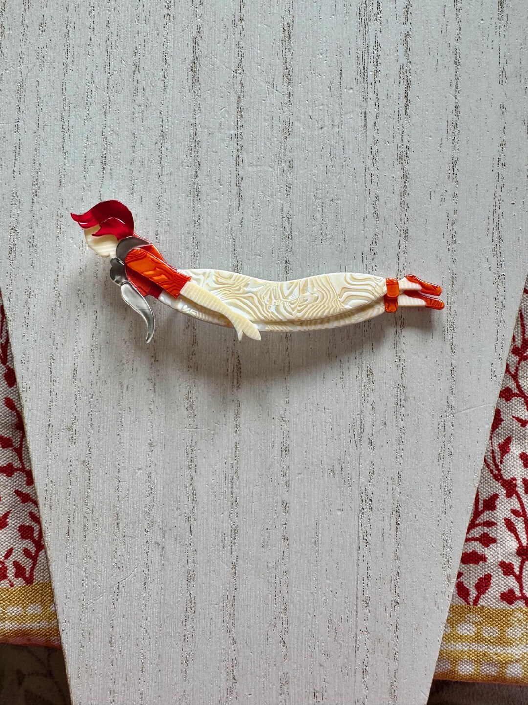 Lea Stein DIVER Brooch Pin France Diving Woman Plastic French - Etsy