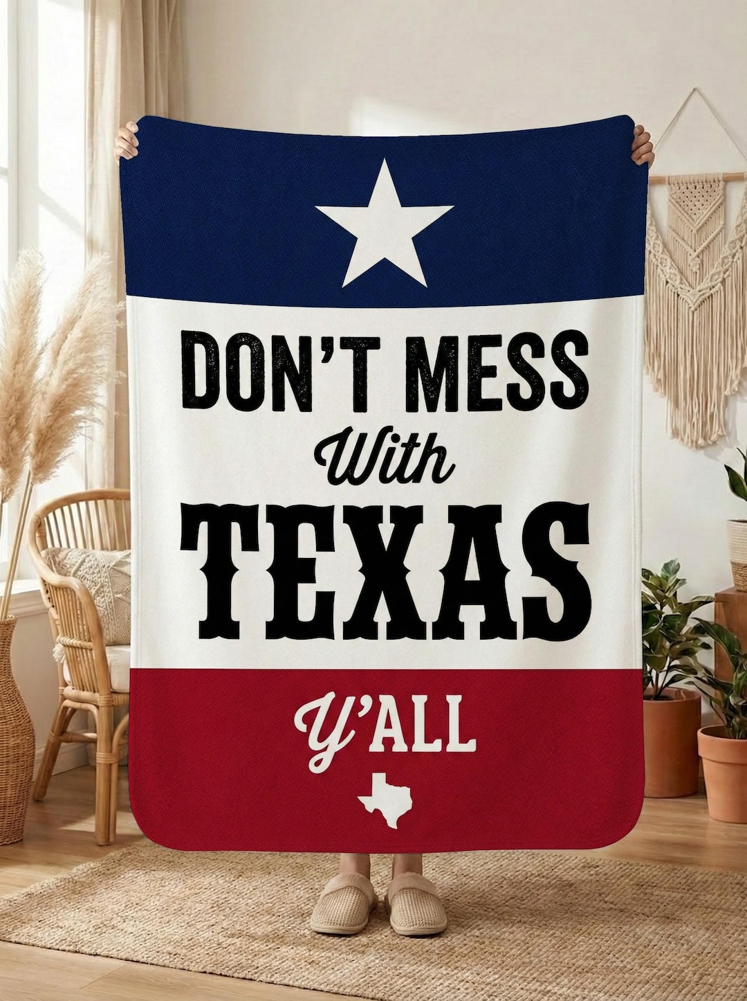 Don't Mess With Texas Blanket, Texas Flag Throw, Lone Star State Gift ...