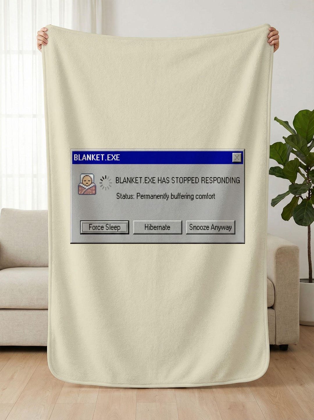 Blanket Exe Error Message Throw, Funny Programmer Blanket, Computer ...
