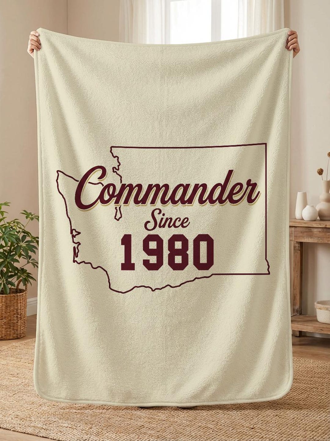 Custom Commander Blanket, Personalized Washington State Throw ...