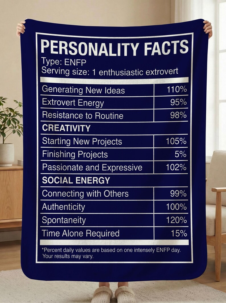 ENFP Personality Facts Blanket, MBTI Personality Type Throw, Gift for ...