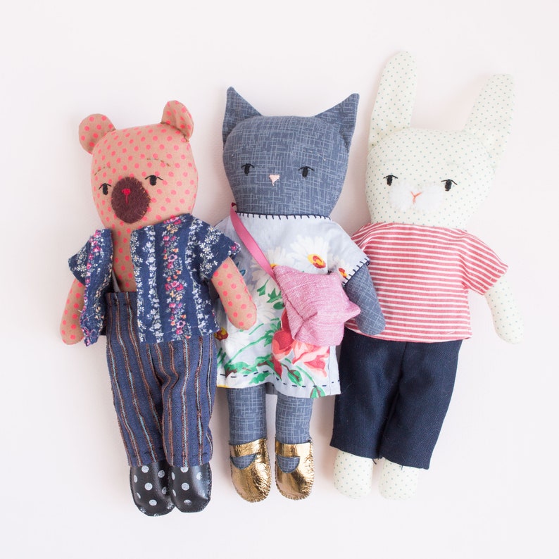 Animal Sewing Pattern Bundle: Dress-up Doll & Plushie (PDF Pattern) - Etsy