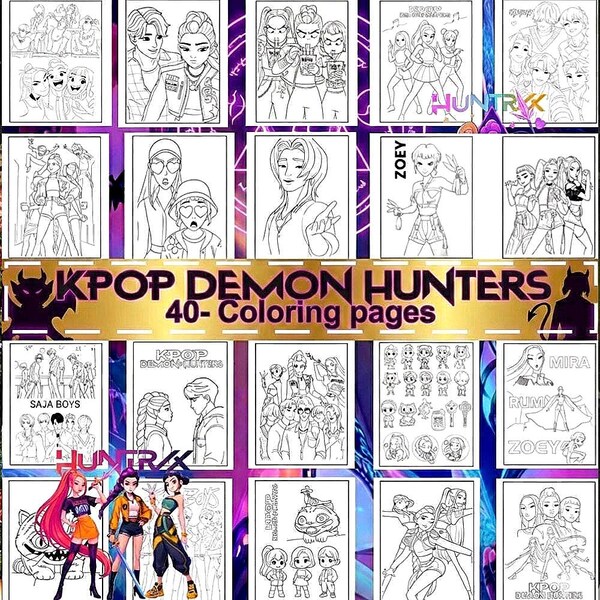 Huntrix Coloring Pages - Etsy