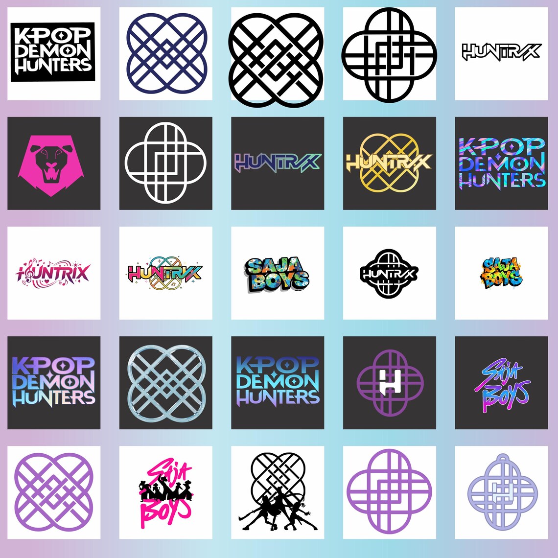 Demon Hunters PNG Logo Bundle , Kpop Idol Group Shirt, Huntrix Png ...
