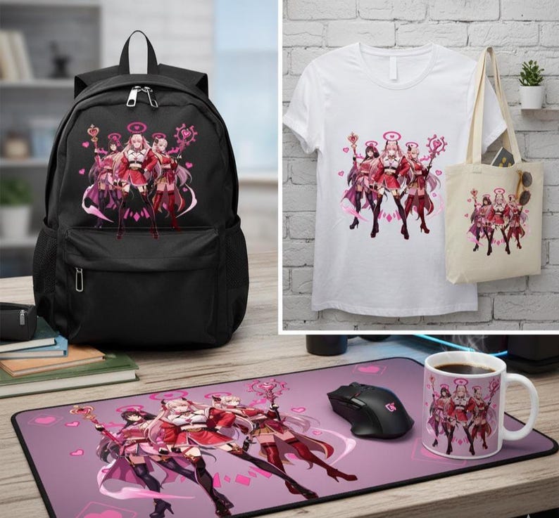 Valentine Huntrix Anime Girls Group PNG | Kpop Demon Hunters Themed ...