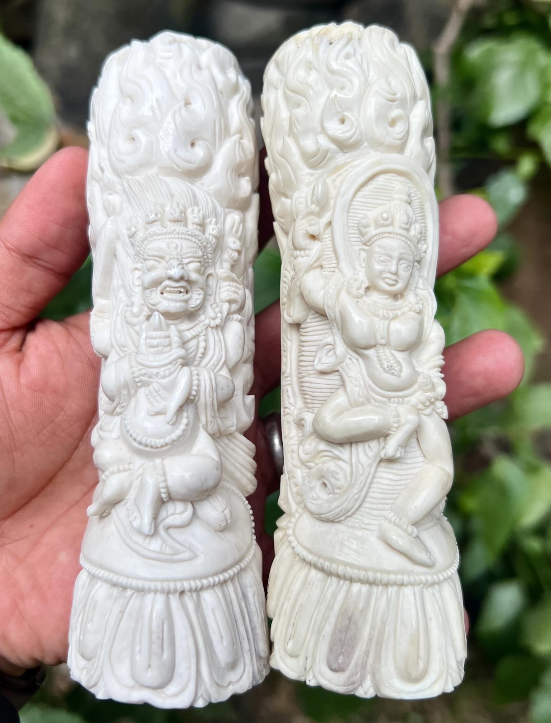 Bhairav Mahakala and Dancing Dakini Deity Vajrayogini on Lotus ...