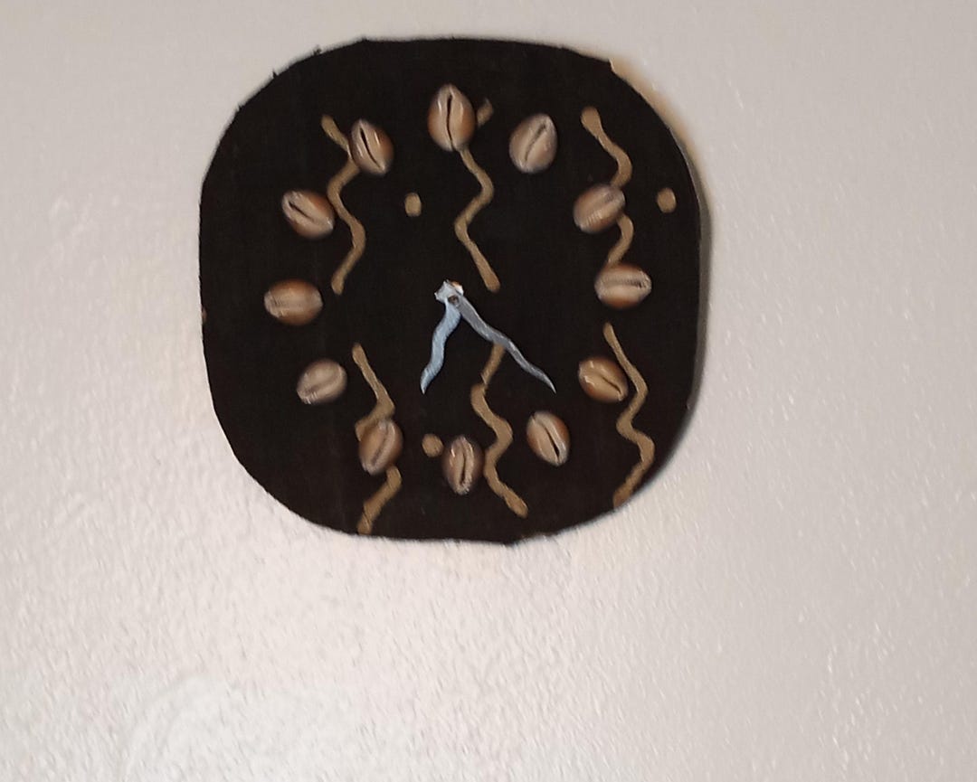 Wall Clock/african Art/african Fabric/boho/cowrie Shells/home Decor/mud ...