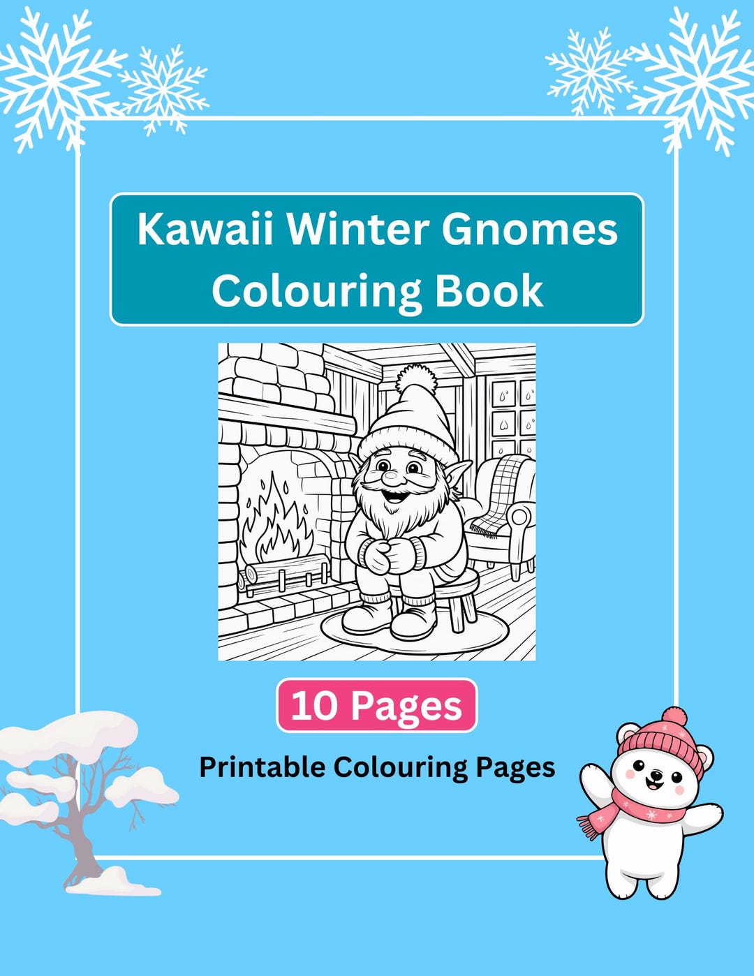 Winter Gnomes Coloring Book, Activity Pages for Kids (printable PDF) - Etsy