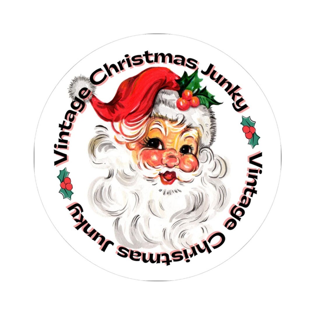 Vintage Santa Christmas Junky Kiss-cut Sticker | Christmas Decal - Etsy