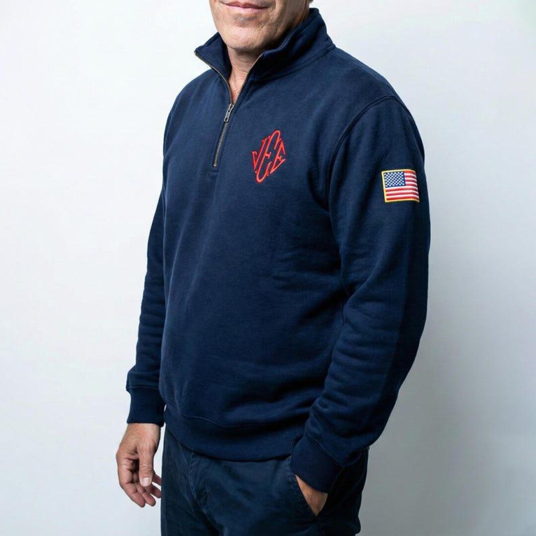 JEE Jeffrey Blue Quarter-zip Sweatshirt – Fleece Jacket - Etsy