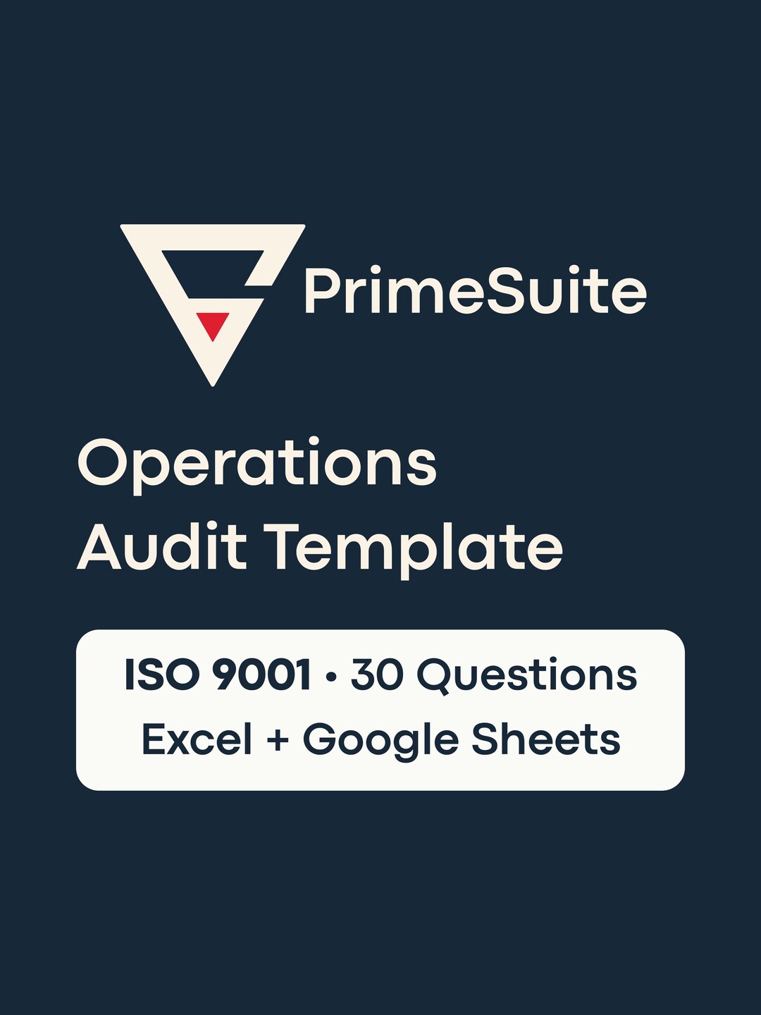 Operations Audit Template • ISO 9001 • 30 Questions • Excel + Google ...