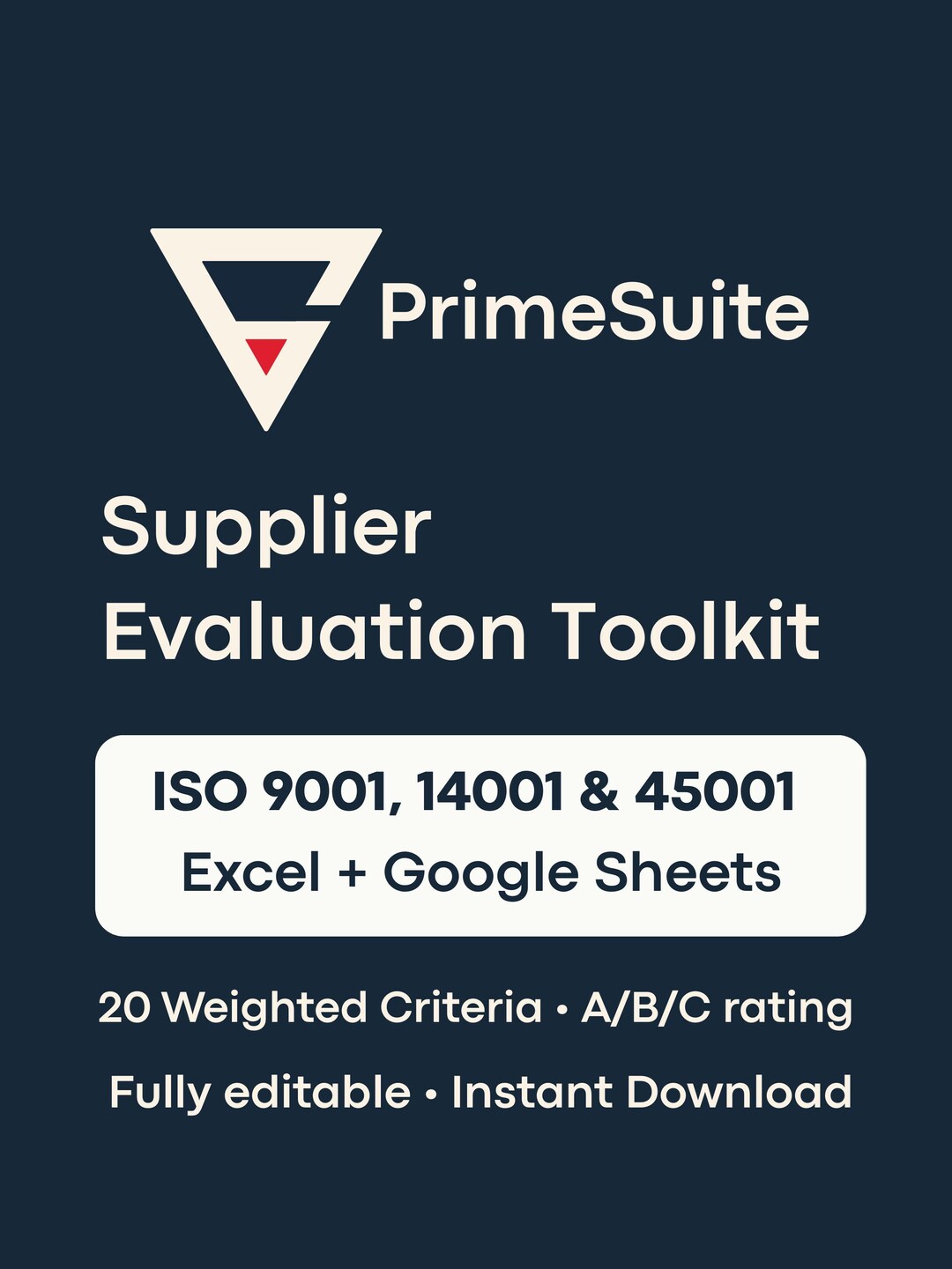 Supplier Evaluation Toolkit • ISO 9001, ISO 14001, ISO 45001 • 20 ...