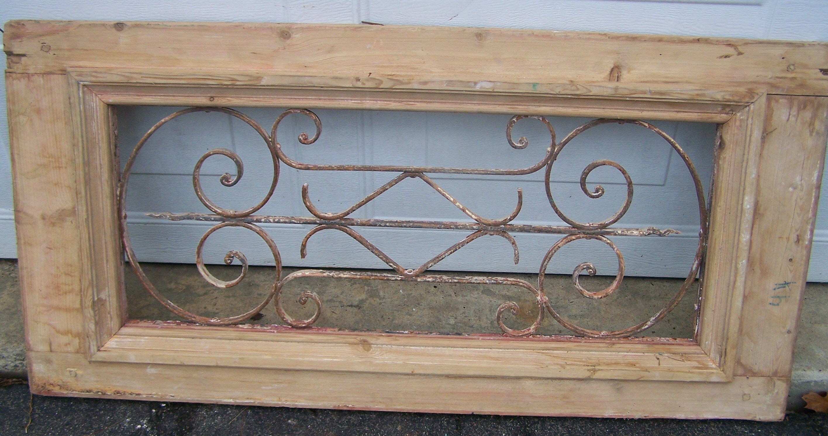 Windowantique Pediment Window With Iron Panelsalvage - Etsy