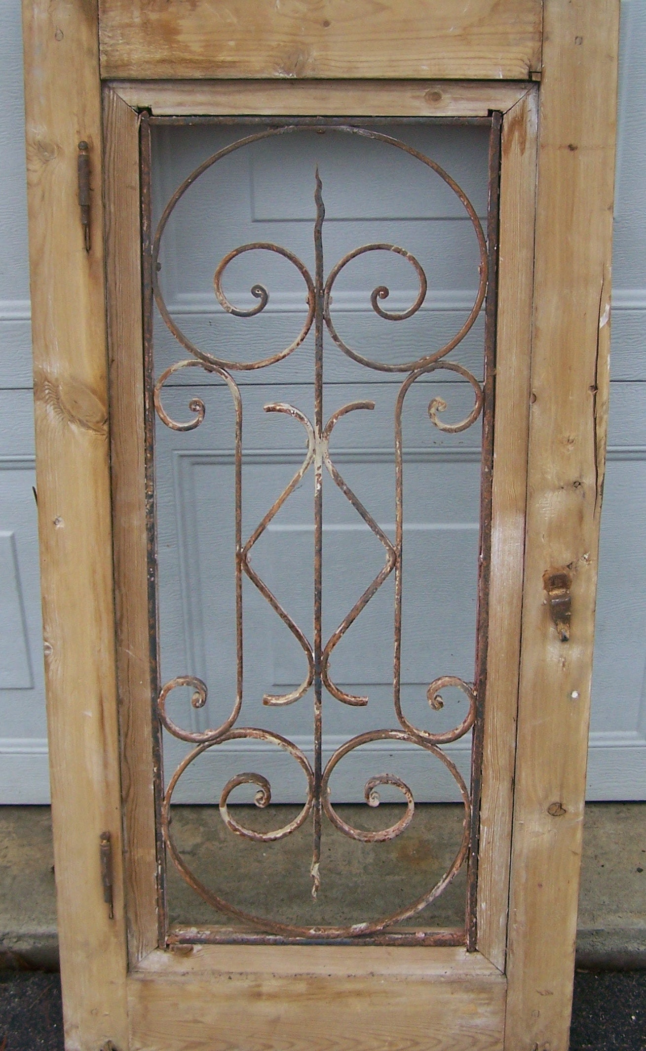 Windowantique Pediment Window With Iron Panelsalvage - Etsy