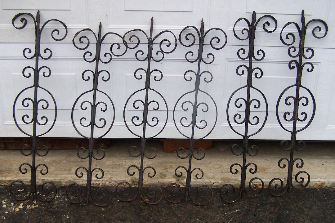 Antique Ornate Iron Panels,six Decorative Iron Panels,victorian-wrought ...