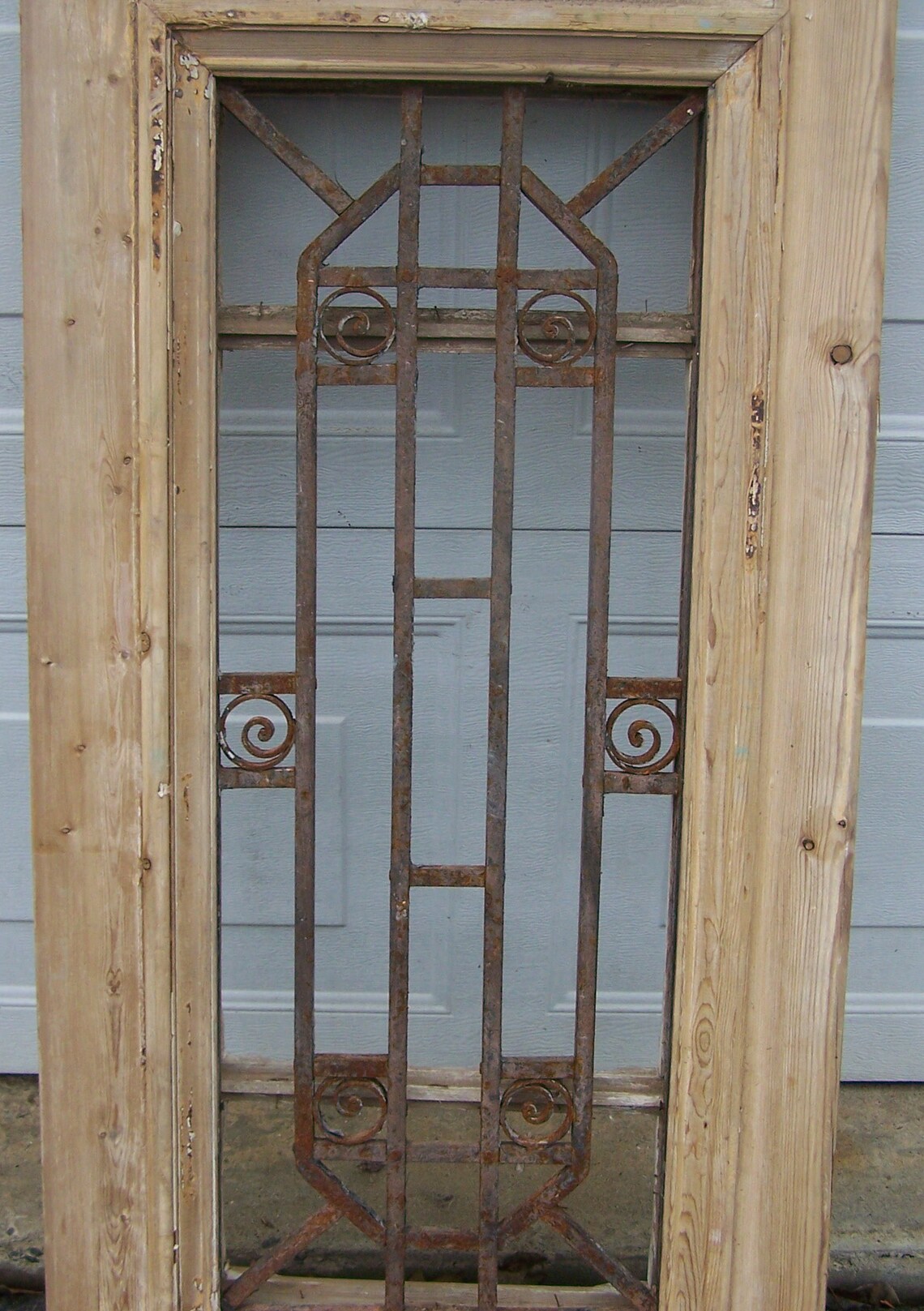 Window,antique Pediment Window With Iron Panel;salvage Window,rustic ...