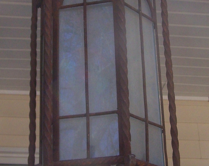 Iron Lantern,light Foyer Lantern Pendant Antique Rustic Iron Patina ...