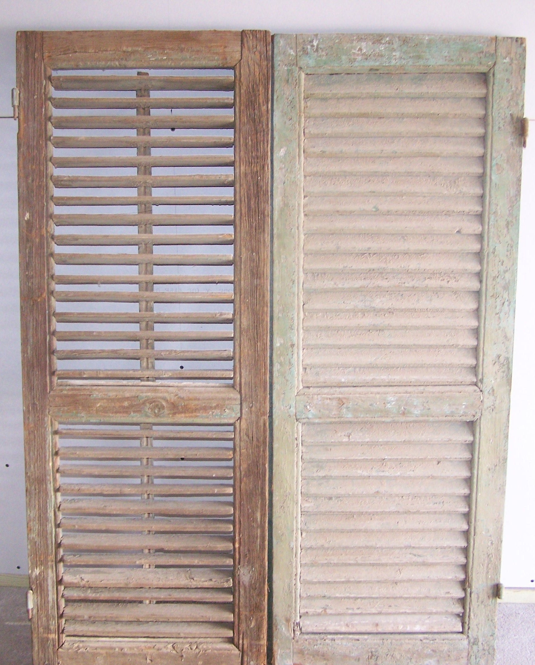 Old Shutters,vintage Two Panel Wood Shutters,mediterranean Wood ...