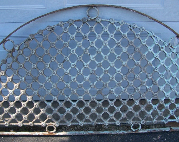 Antique Ornate Transom Iron Window,large Antique Iron Half Circle,half ...