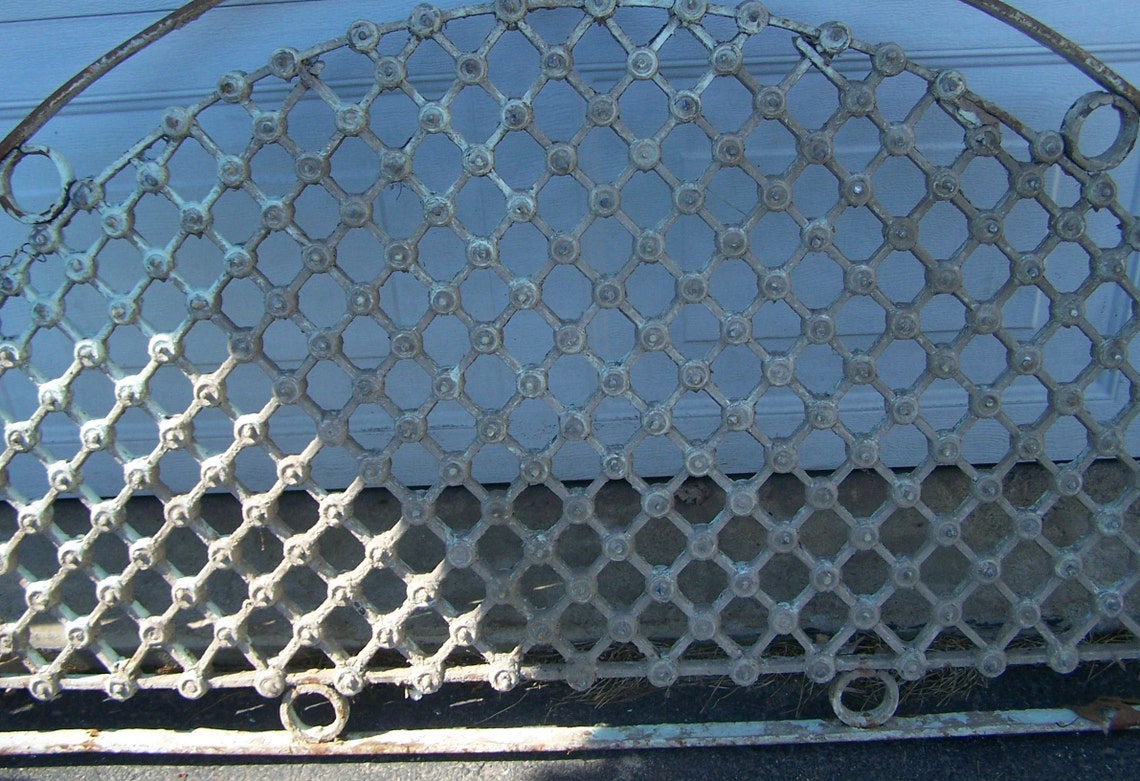 Antique Ornate Transom Iron Window,large Antique Iron Half Circle,half ...