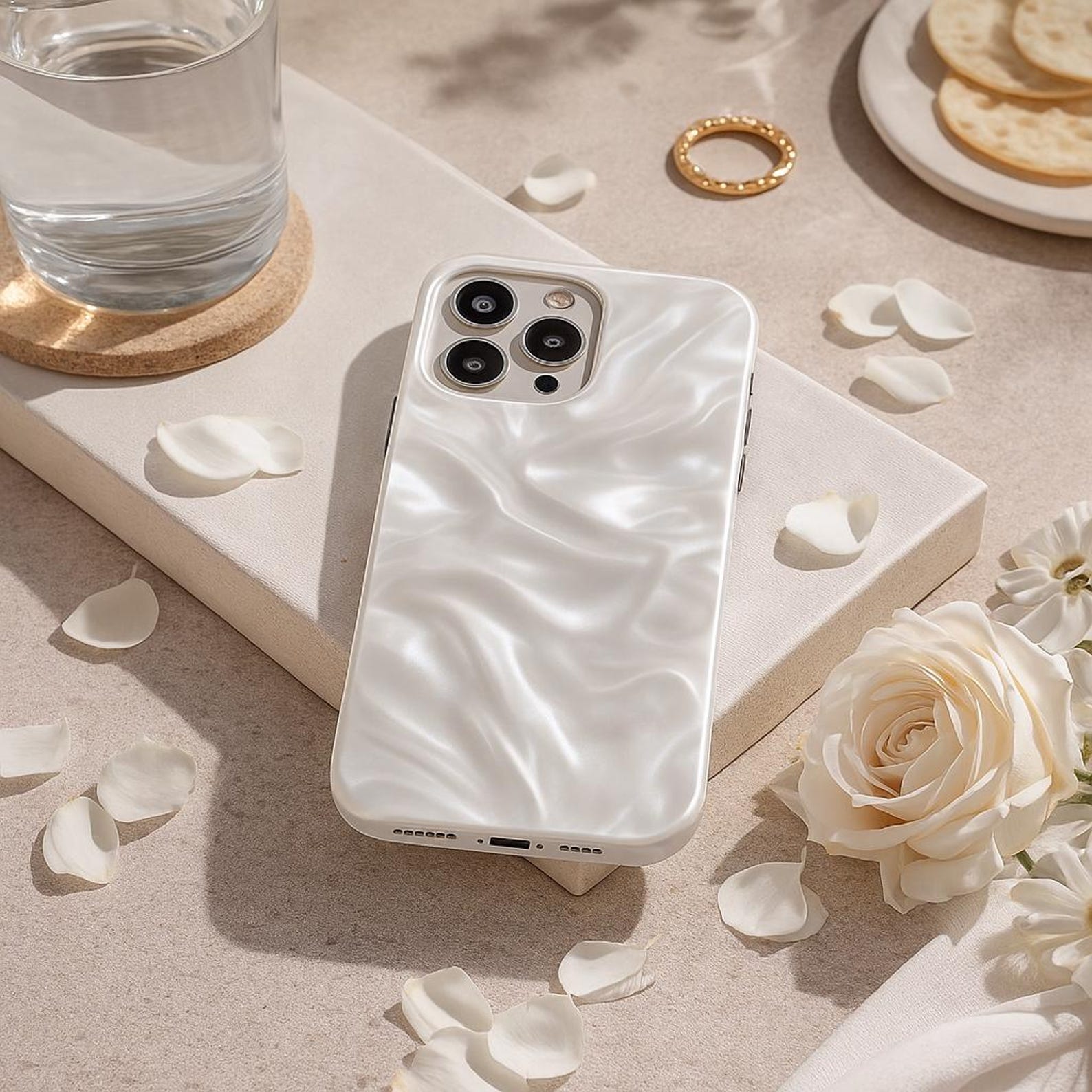 White Pearl Texture Stylish Glossy iPhone Case - Etsy