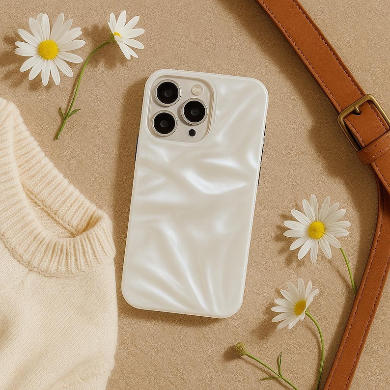 White Pearl Texture Stylish Glossy iPhone Case - Etsy