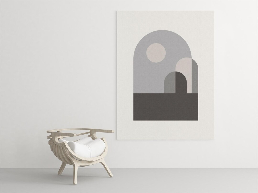 Modern Archway Art Print — Gentle Shapes in Soft Neutrals, Minimal ...