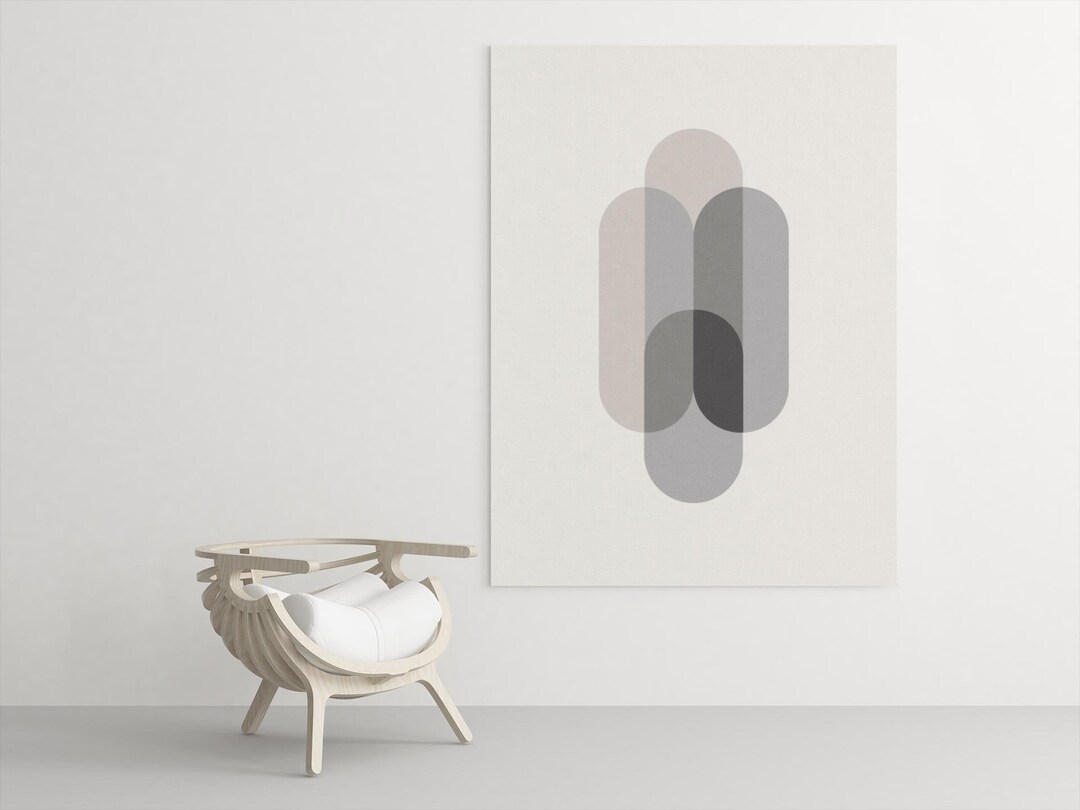 Abstract Neutral Geometry Poster, Mid Century Minimal Wall Decor - Etsy