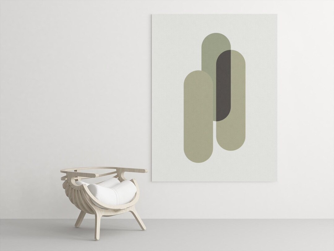 Abstract Organic Wall Art, Overlapping Minimal Shapes, Modern Neutral ...