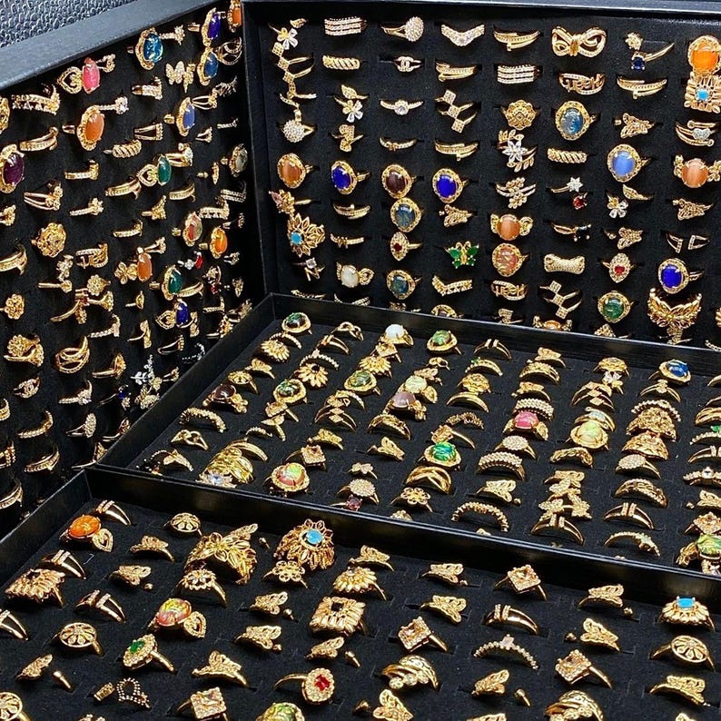 Mystery Jewelry Jar – Vintage Mix of Rings, Necklaces & Bracelets ...